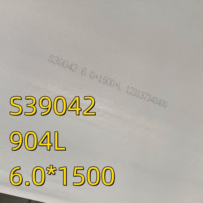 SS 904L S39042 UNS N08904 W.Nr 1.4539 High Alloy Austenitic Stainless Steel Plate 6*1500