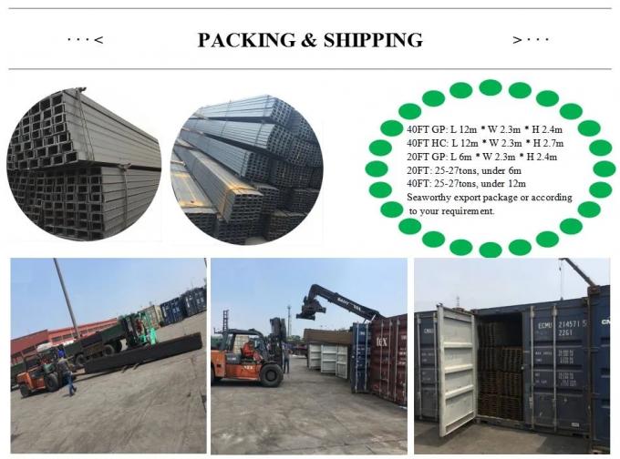 Astm A36 U Shaped Steel Bar Galvanized Structural Steel Section